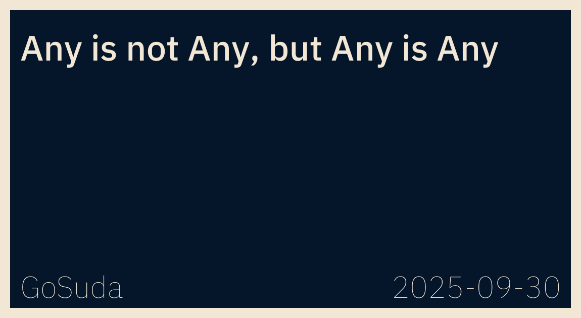 Any is not Any, but Any is Any